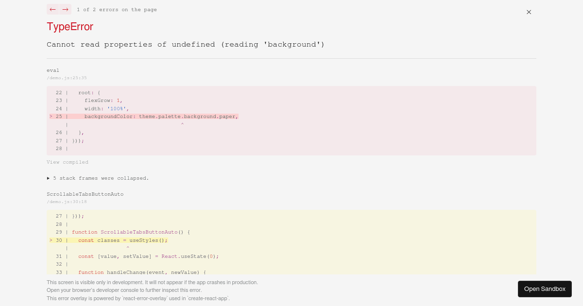 Material demo - Codesandbox
