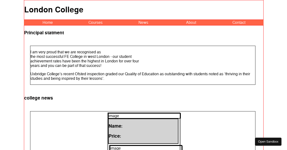 London college 3 - Codesandbox