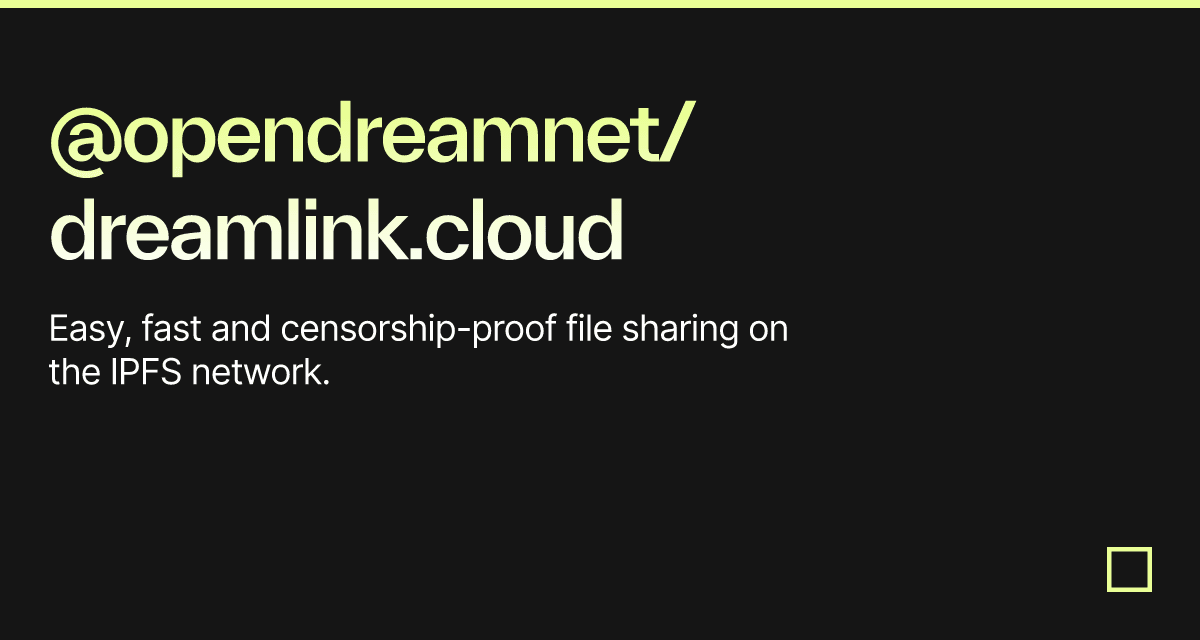 @opendreamnet/dreamlink.cloud - Codesandbox