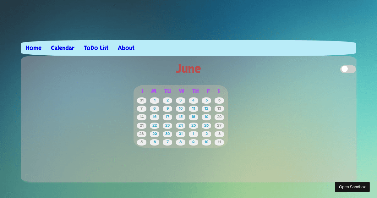ShahSean/Basic-Calendar - Codesandbox