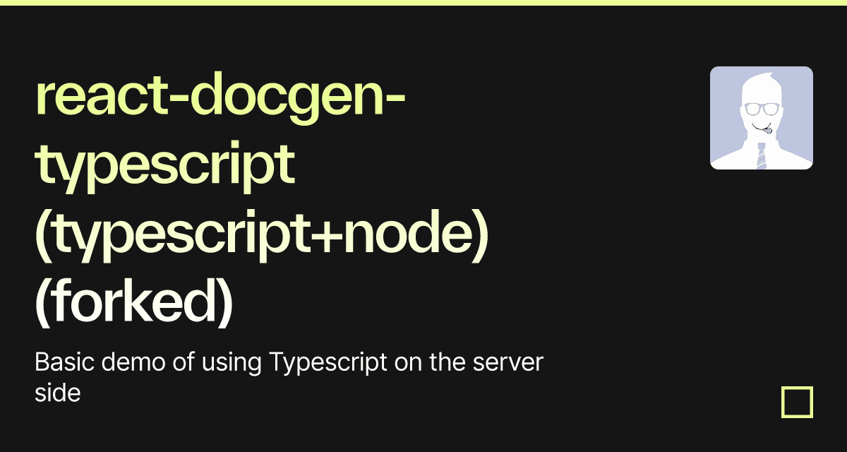 react-docgen-typescript (typescript+node) (forked) - Codesandbox