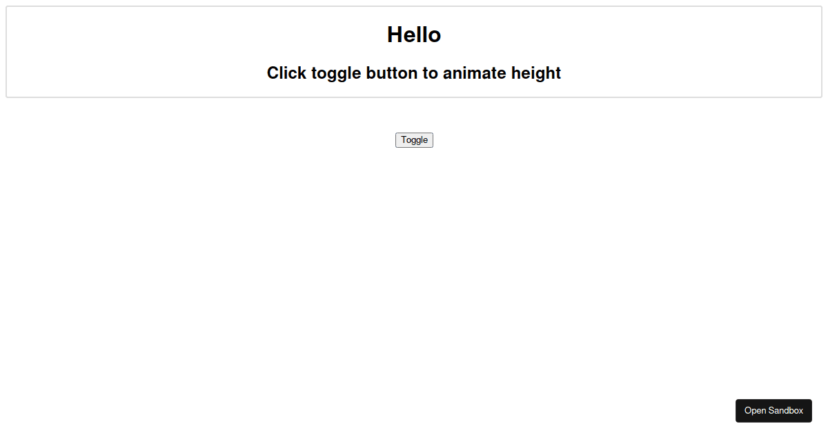 React Animate Height Basic Example Codesandbox