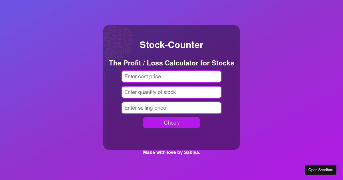 JS-Profit-Loss-Calculator - Codesandbox