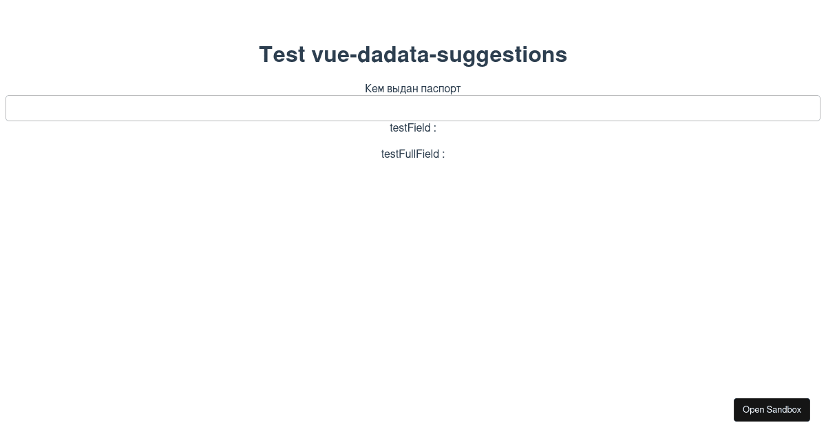 Test Vue Dadata Suggestions Forked Codesandbox