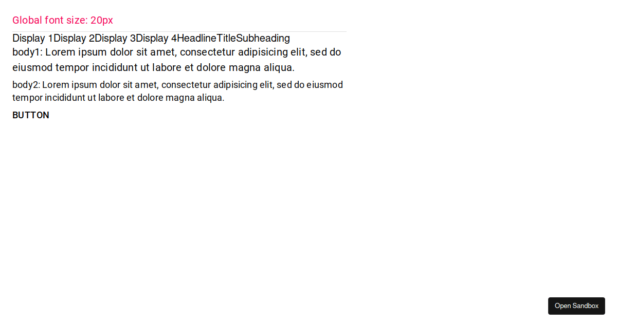 Material UI - scale font size - Codesandbox