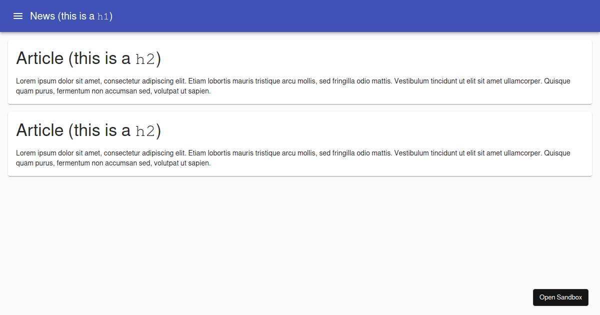 react-headings-custom-component - Codesandbox