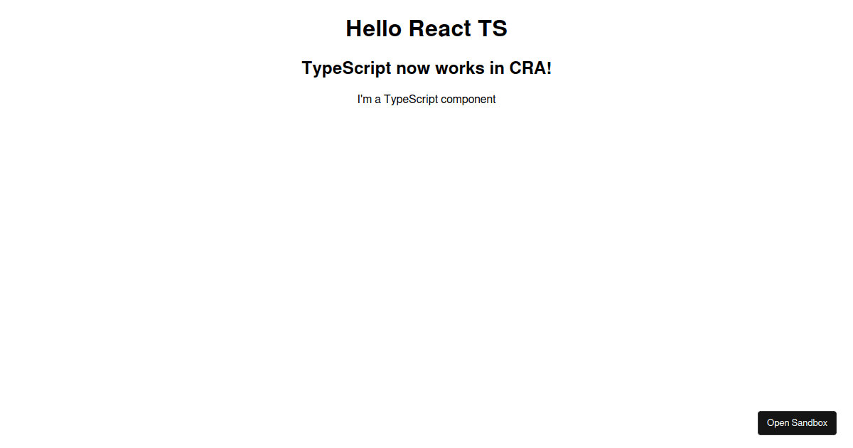 TypeScript in CRA - Codesandbox