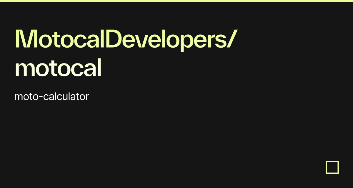 MotocalDevelopers/motocal - Codesandbox