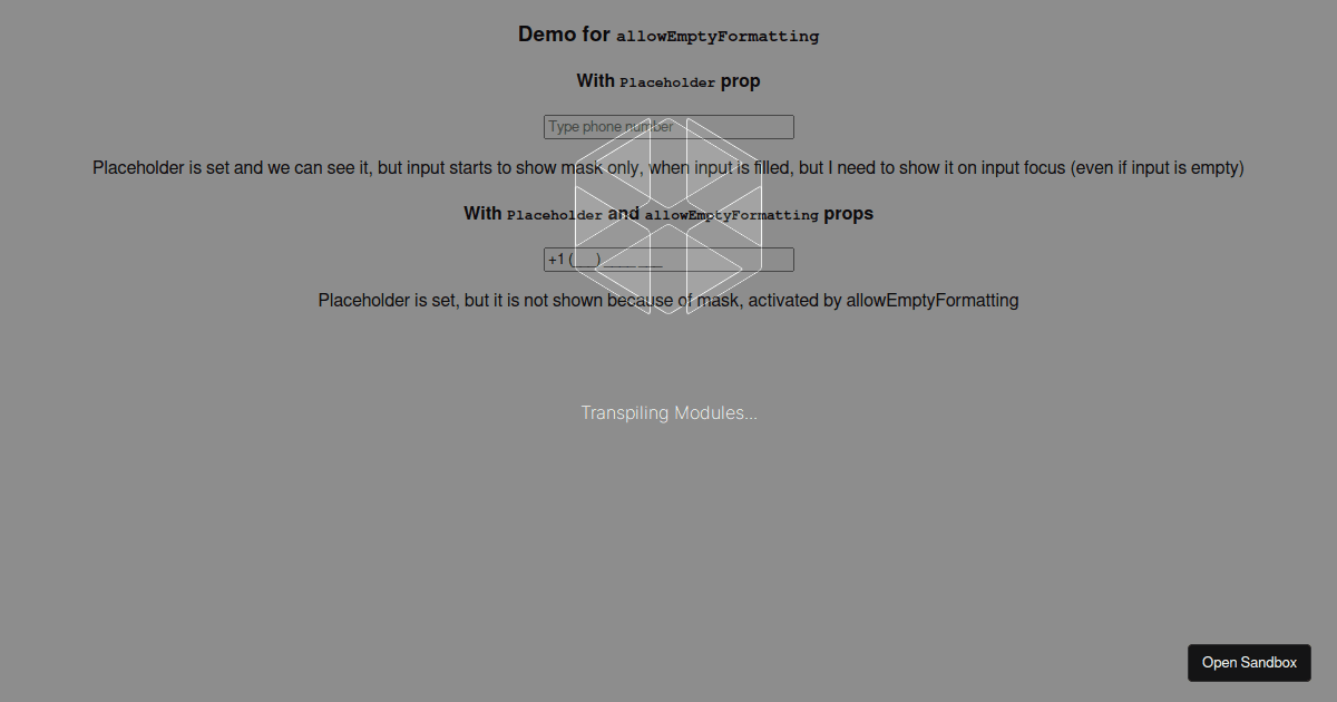 allow-empty-formatting and placeholder demo (forked) - Codesandbox