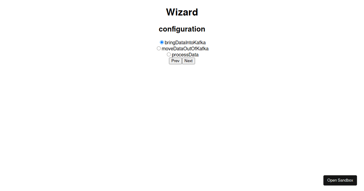 xstate Wizard - Codesandbox