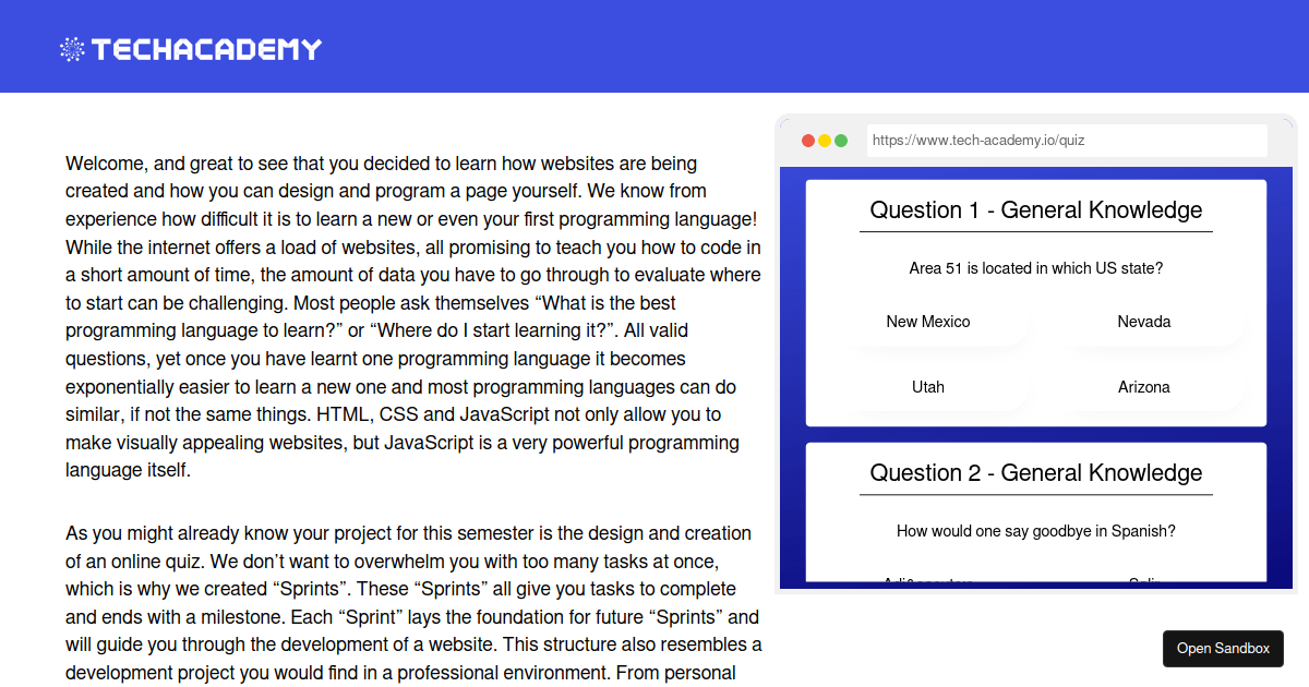TechAcademy - Codesandbox
