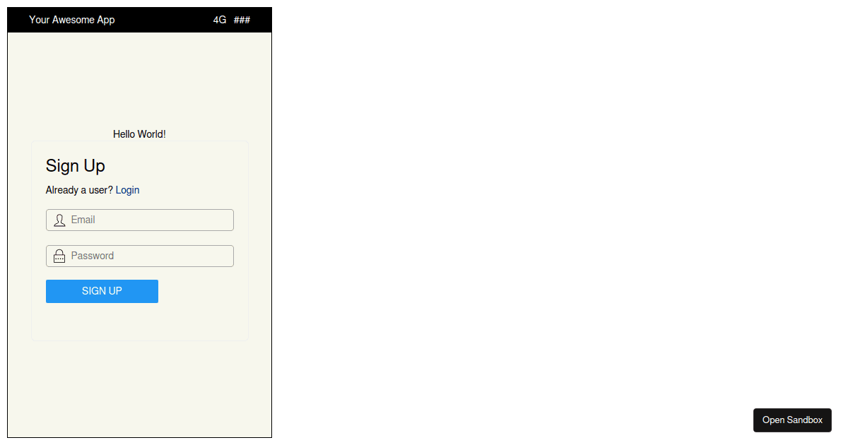 AuthUI - Example - with Login Component source code - Codesandbox