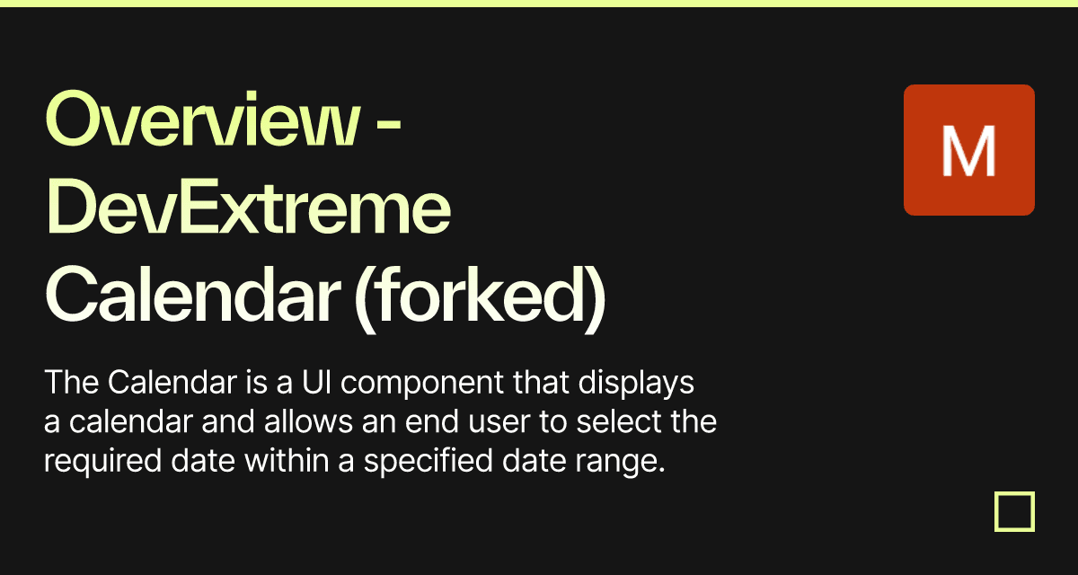 Overview - DevExtreme Calendar (forked) - Codesandbox