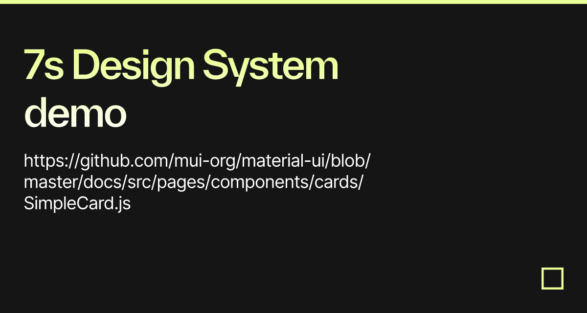 7s Design System demo - Codesandbox