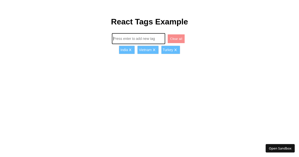 react-tags - Codesandbox