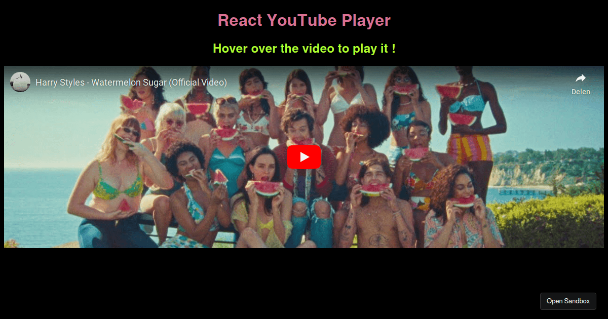 React-play-youtube-video-on-hover - Codesandbox