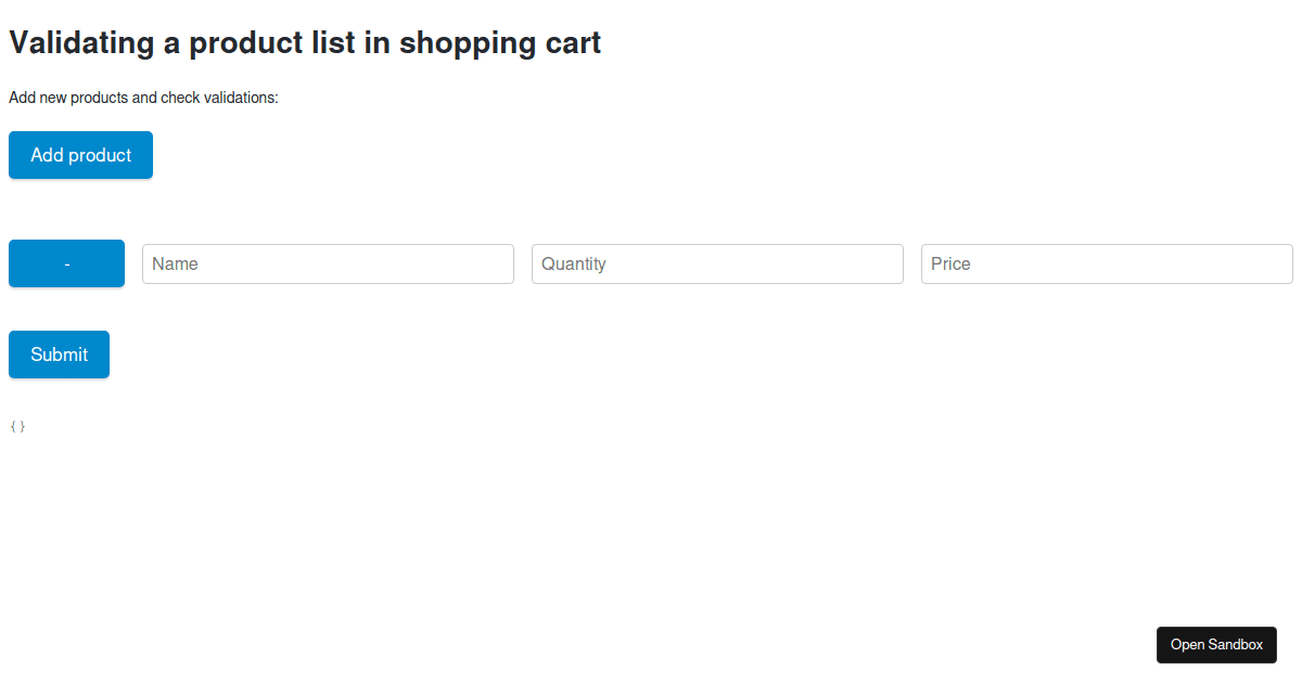 lemoncode/fonk: shopping-cart-array-validator - Codesandbox