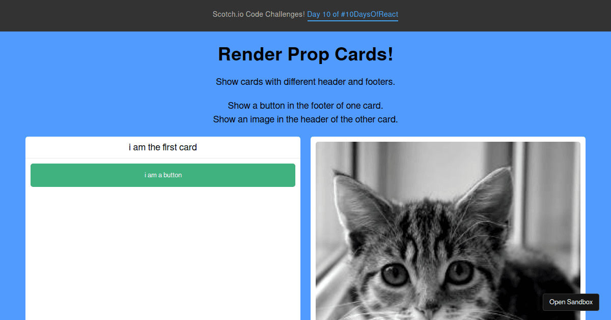 Challenge #10: Render Props (STARTER) - Codesandbox