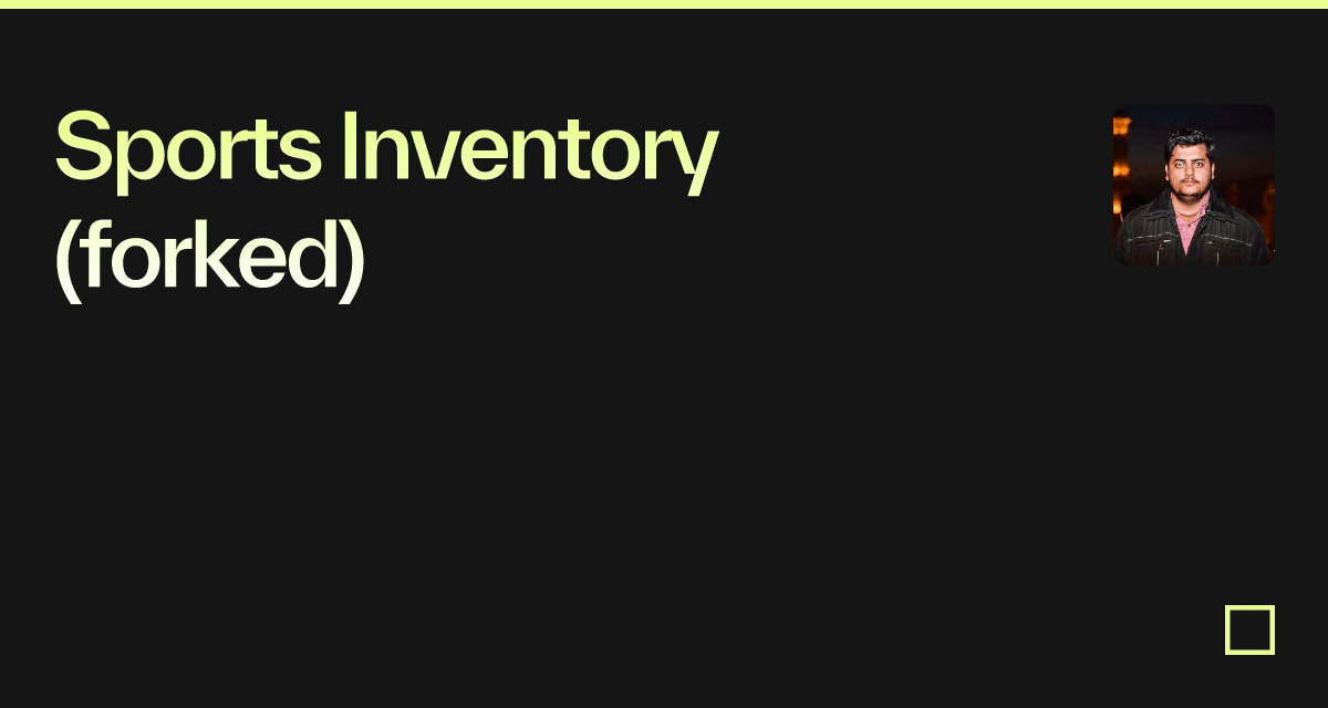 Sports Inventory (forked) - Codesandbox