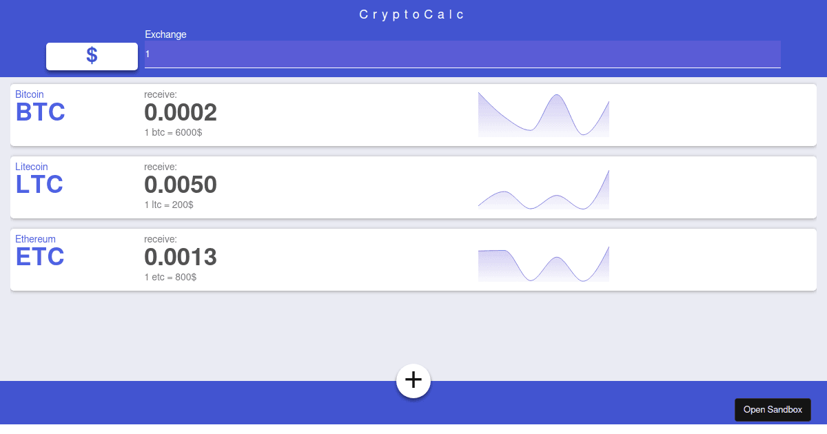 CryptoCalc - Codesandbox