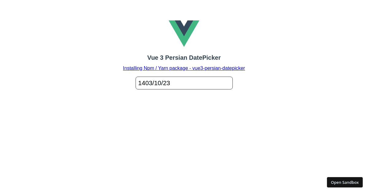 vue3-persian-datepicker (forked) - Codesandbox