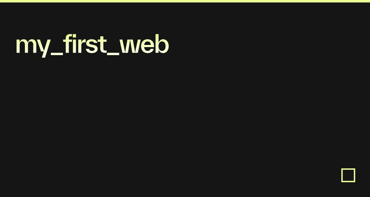 Myfirstweb Codesandbox