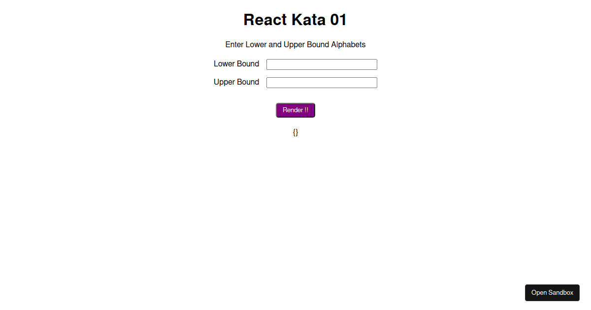 React Kata 01 - Codesandbox