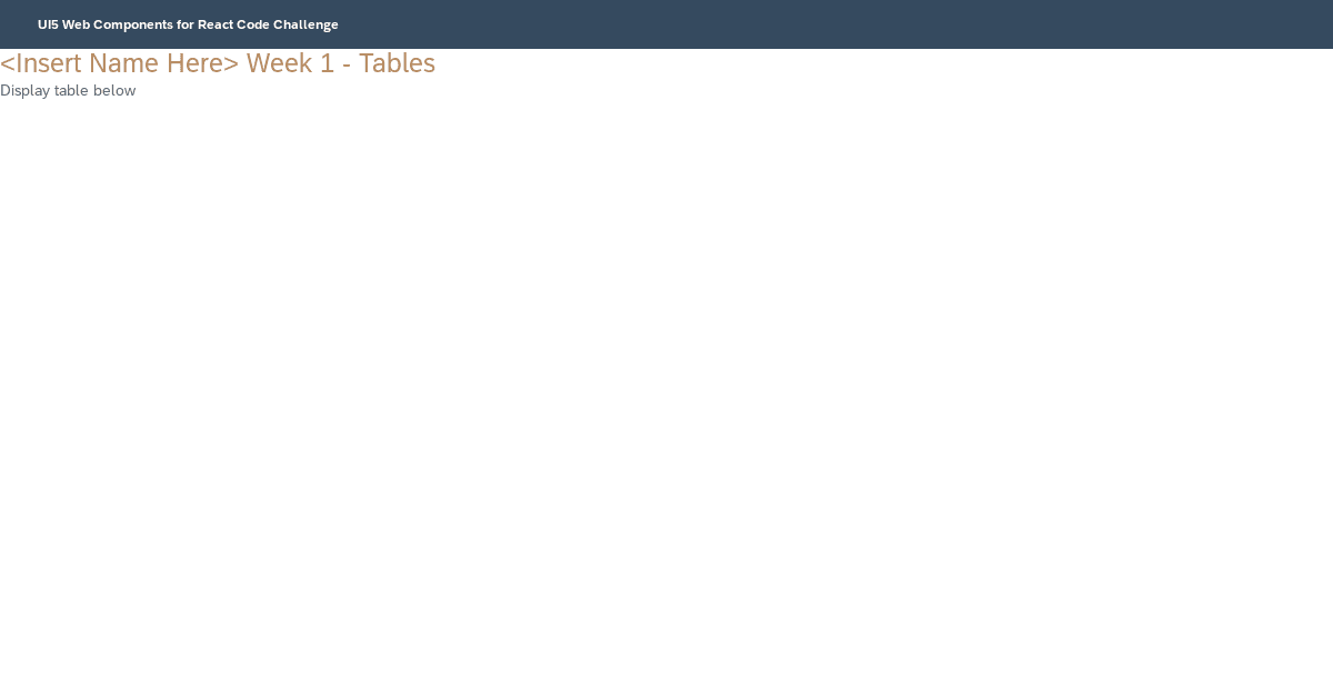 June React Code Challenge Codesandbox