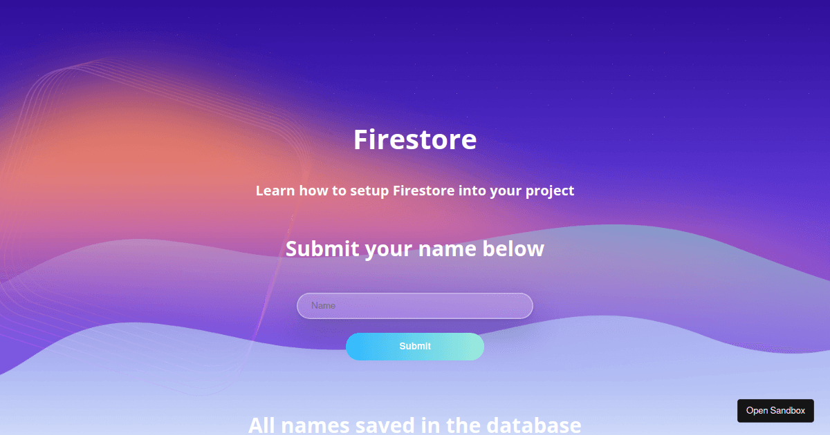 Firestore - Codesandbox