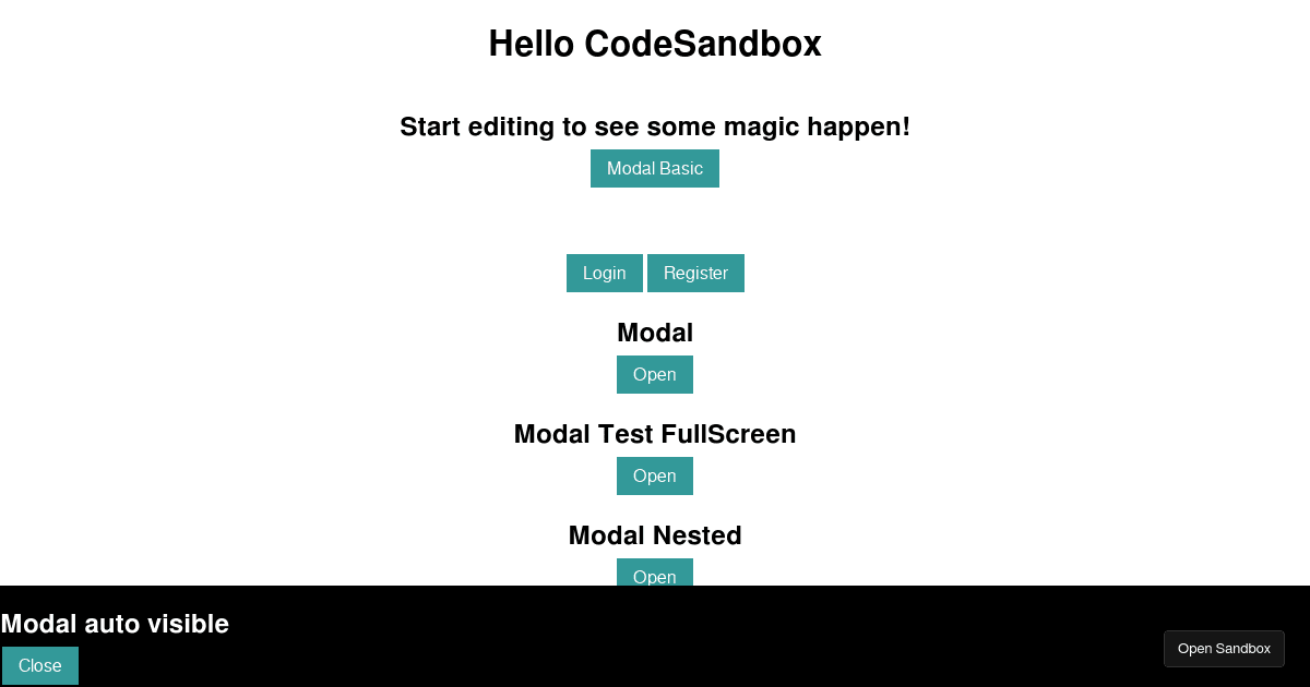 Wil React Modal - Codesandbox