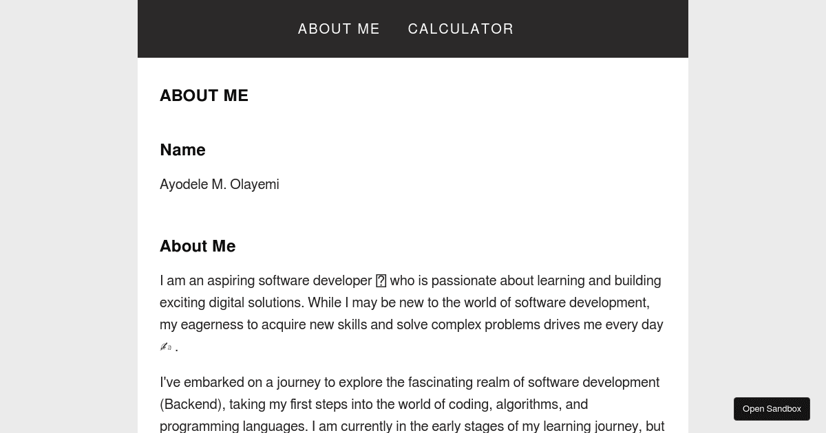 Ayodele A. - DCTP BE Assignment B - CSS - Codesandbox