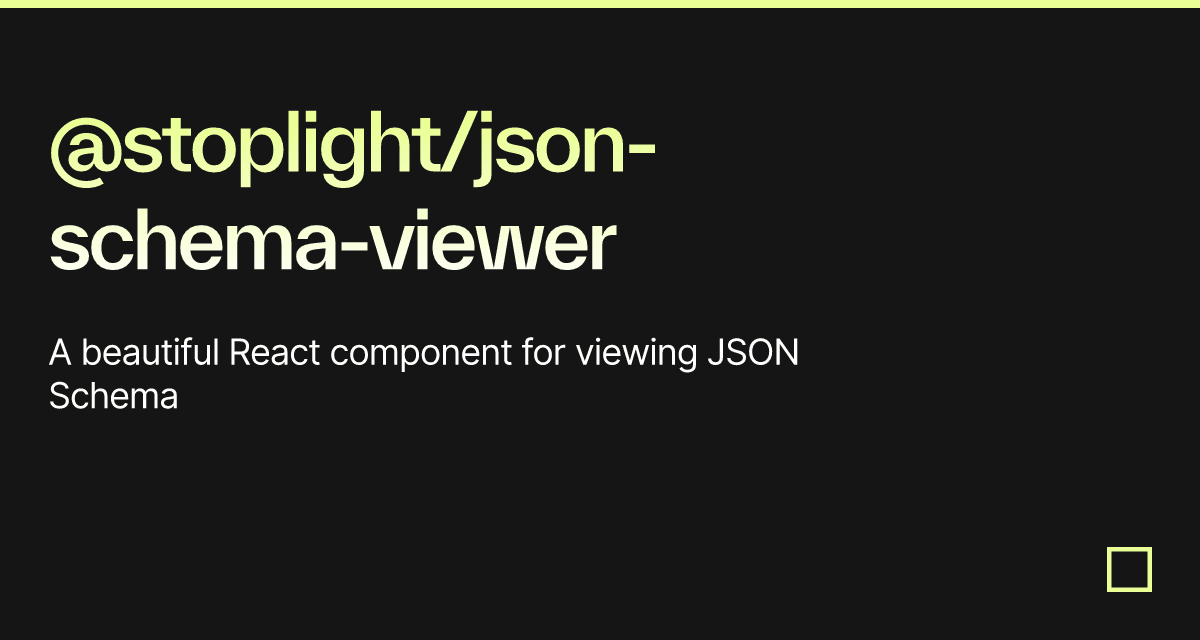 @stoplight/json-schema-viewer - Codesandbox