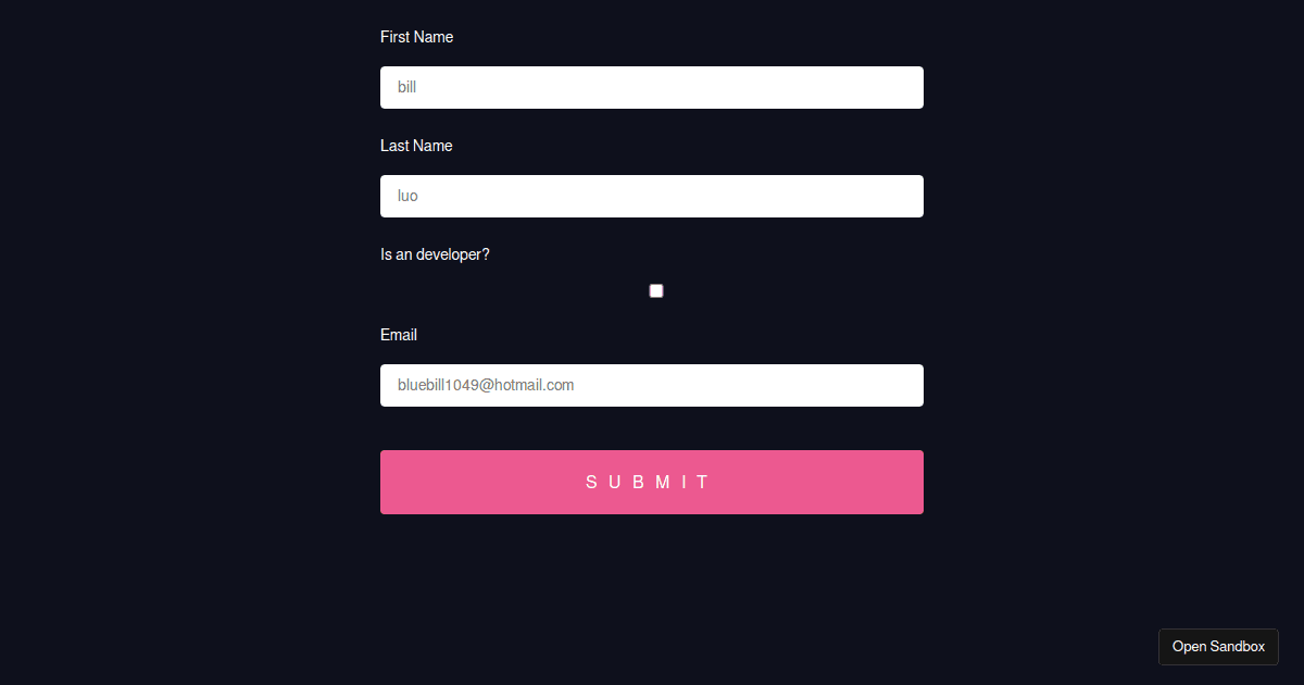 react-hook-form-handleSubmit-ts-v7 - Codesandbox