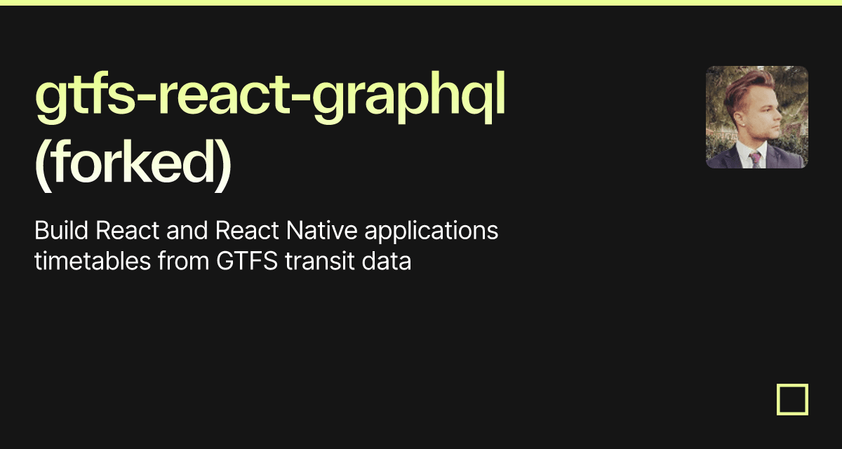 Gtfs React Graphql Forked Codesandbox