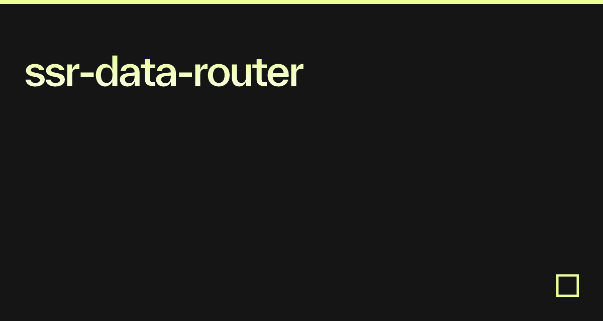 ssr-data-router - Codesandbox