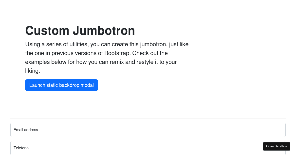 custom jumbotron - Codesandbox