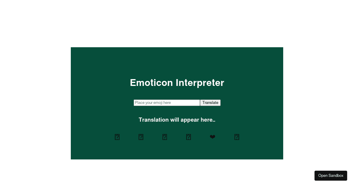 emoticon-interpreter - Codesandbox