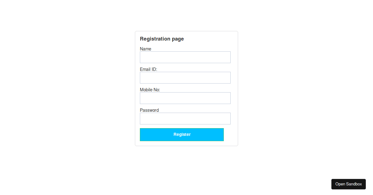 Student Registration Form Exp 6 - Codesandbox