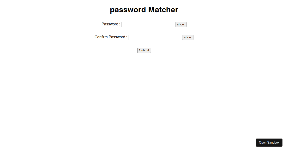 password-Matcher - Codesandbox