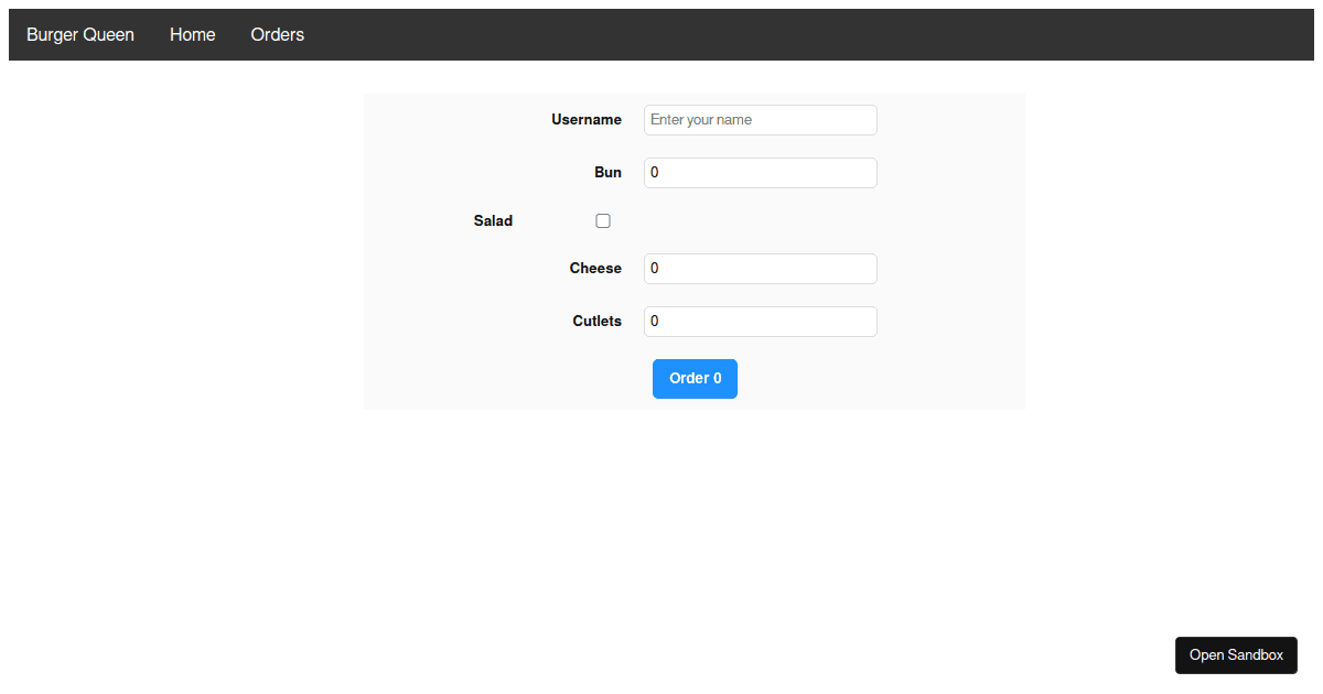 Burger Queen - Codesandbox