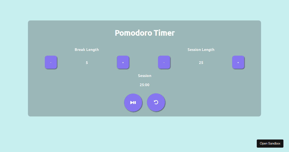 Pomodoro Timer - Codesandbox