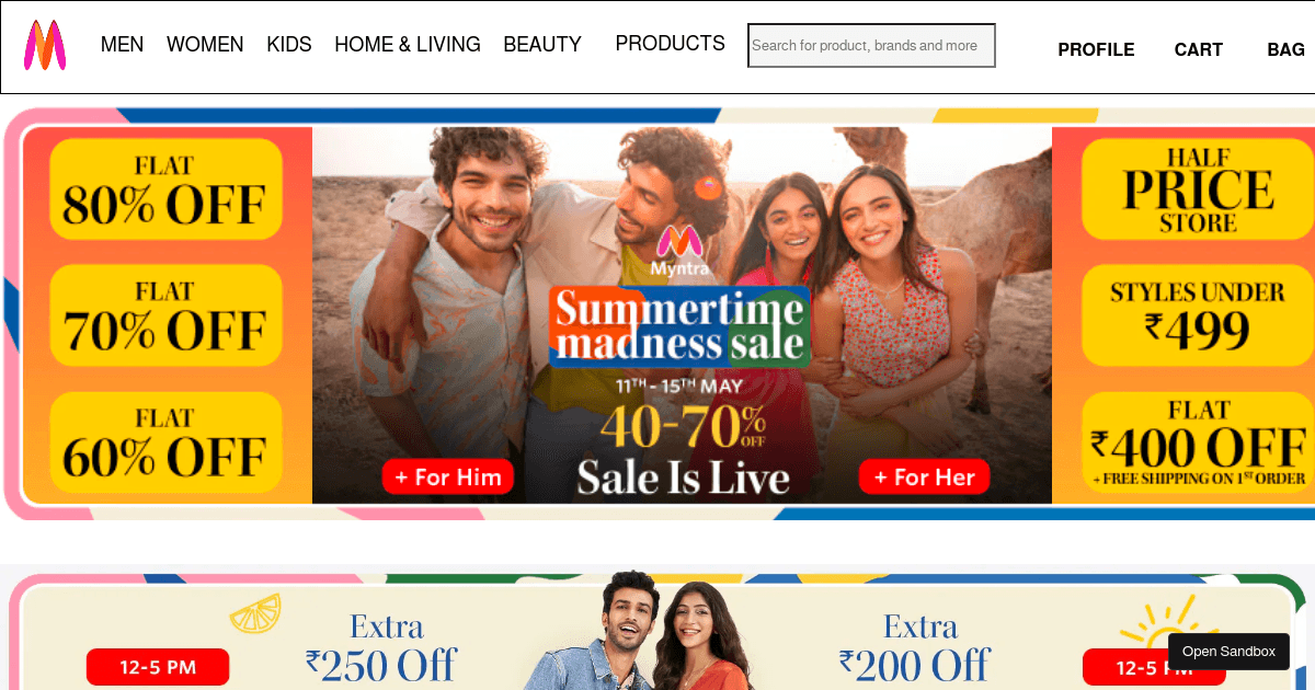 myntra - Codesandbox