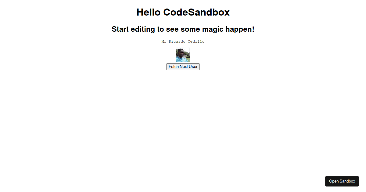 Fetching Api Using Axios Codesandbox
