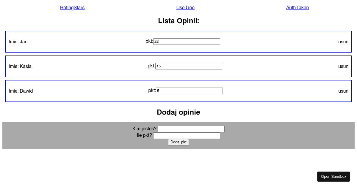 robertkaniowski/reactZadania - Codesandbox
