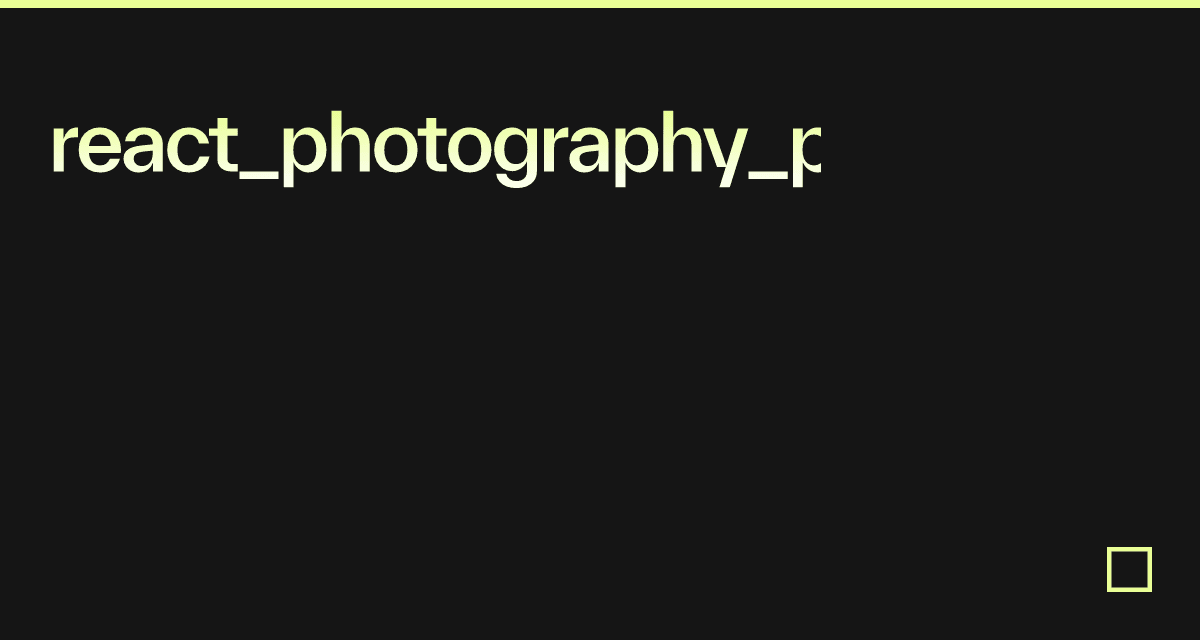 react_photography_portfolio - Codesandbox