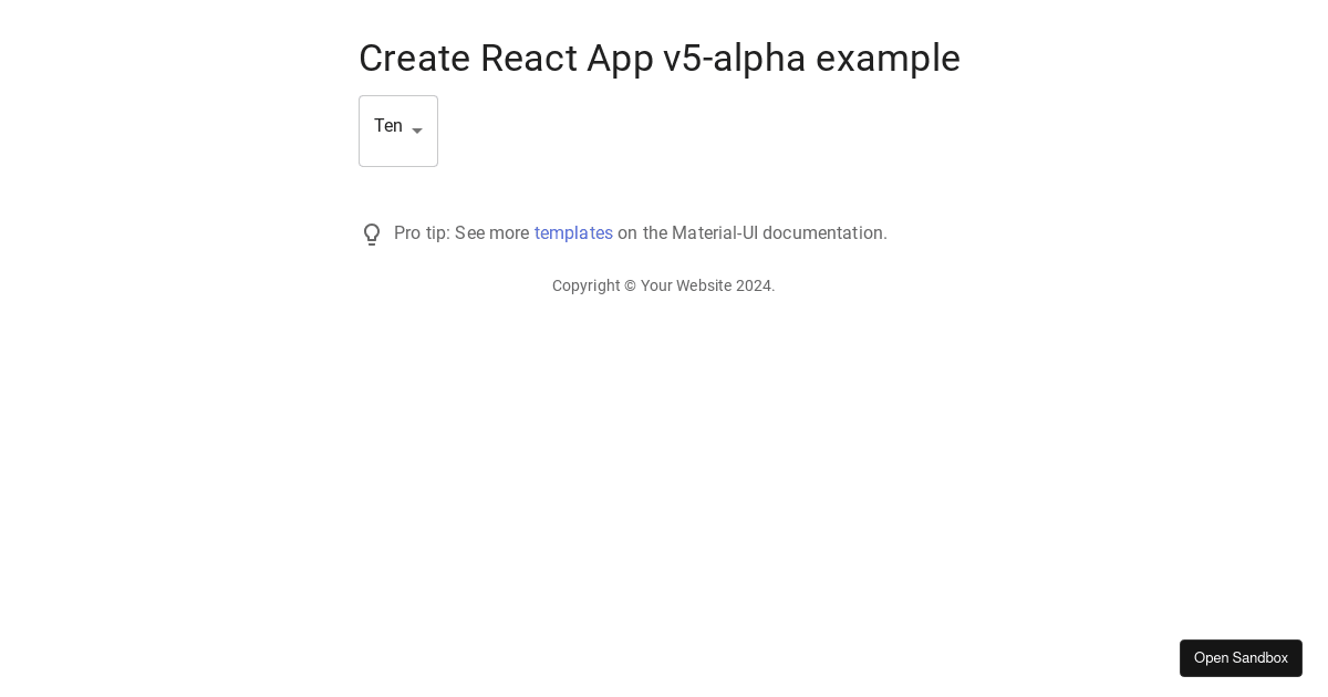 Create React App Forked Codesandbox