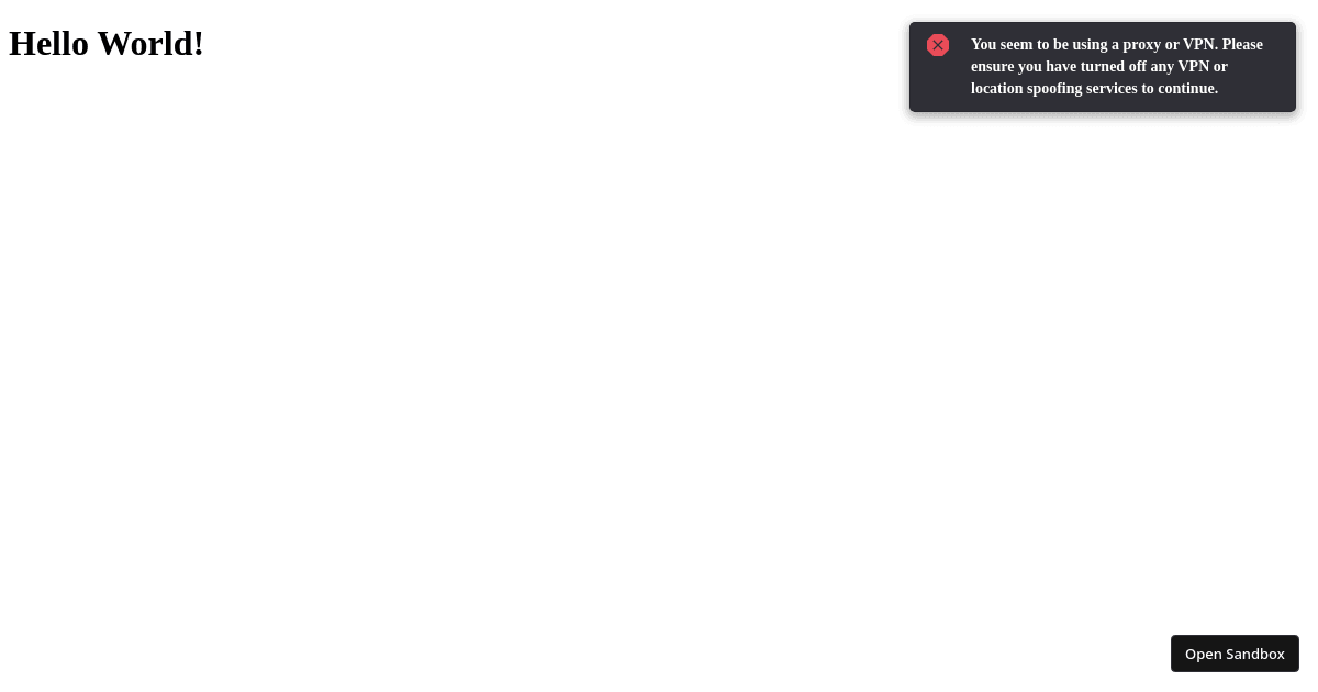 React Error UI Notification (forked) - Codesandbox