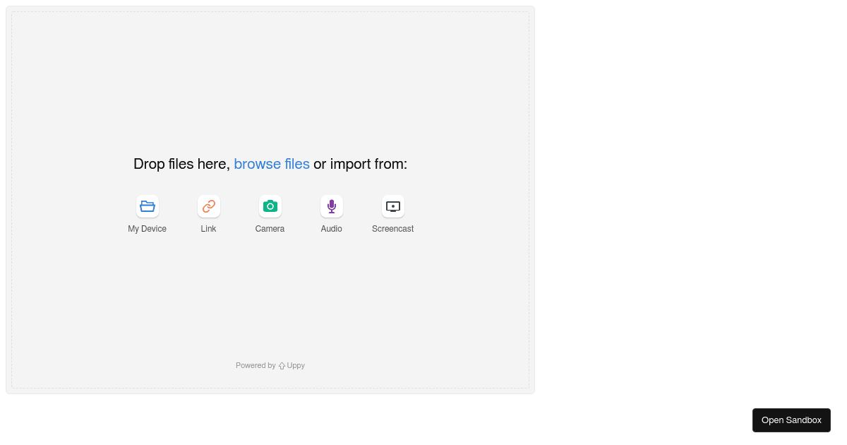 Uppy Dashboard (forked) - Codesandbox