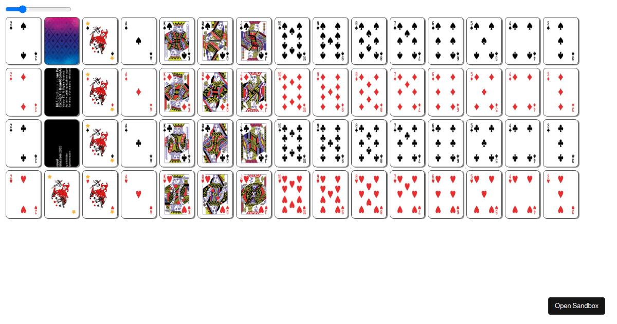 Playing Cards Css Sprite Responsive With Css Variables And Scale Codesandbox