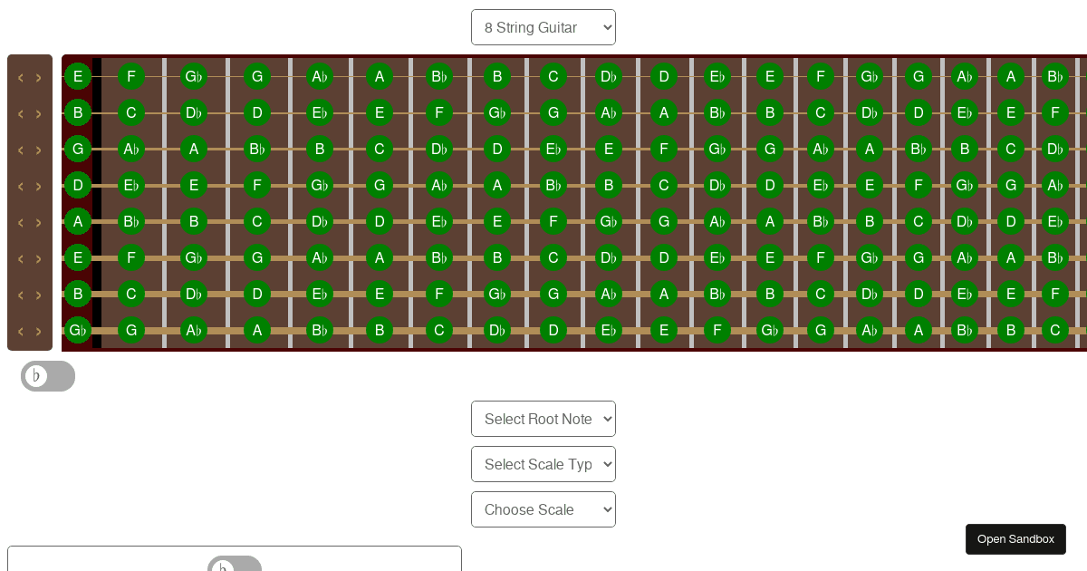 fretboard render - Codesandbox